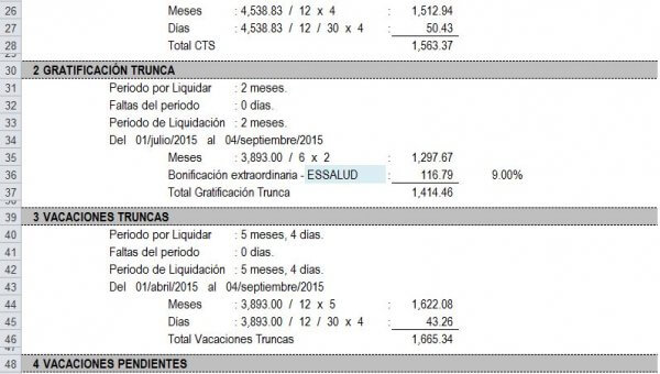 Liquidación de Beneficios Sociales – Archivo Excel