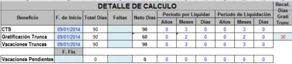 Liquidación de Beneficios Sociales – Archivo Excel