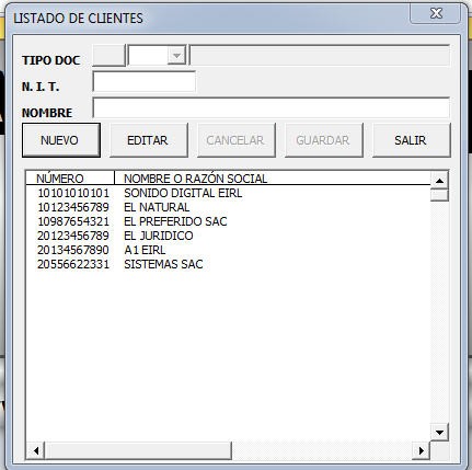Listado De Clientes