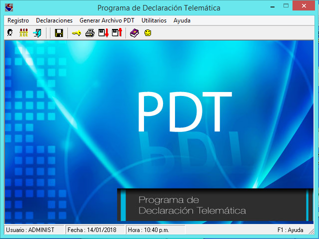 PDT – Archivo Excel