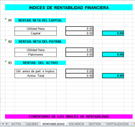 Ratios Financieros – Archivo Excel