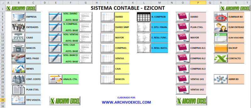 Sistema Contable en Excel – EZICONT – Archivo Excel