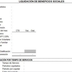 Liquidación de Beneficios Sociales – Archivo Excel
