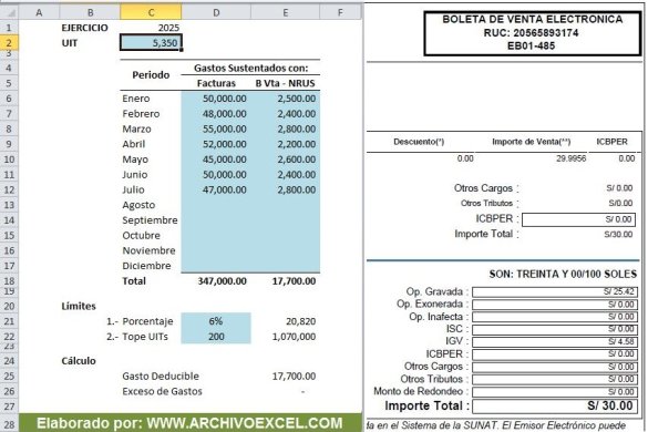 Liquidación de Beneficios Sociales – Archivo Excel