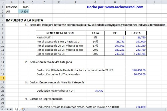 Liquidación de Beneficios Sociales – Archivo Excel