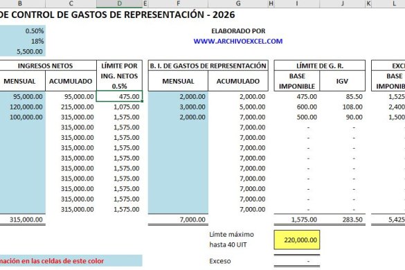 Reporte gráfico del Estado de Resultados – Archivo Excel